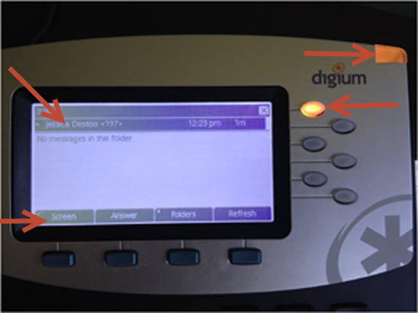 How to use the Digium Phone Screen Voicemail option